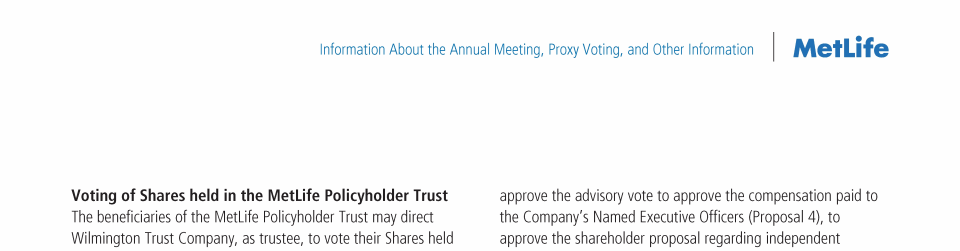 MetLife, Inc. 2016 Proxy Statement