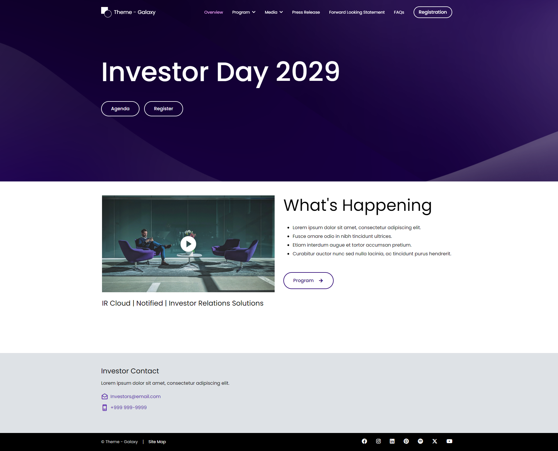 Notified | Web Design | Investor Day Theme Library
