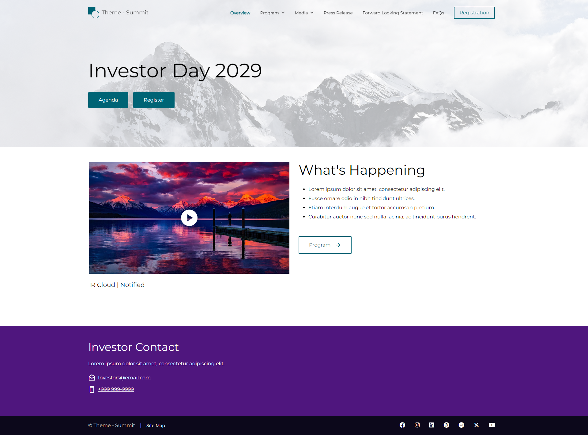 Notified | Web Design | Investor Day Theme Library