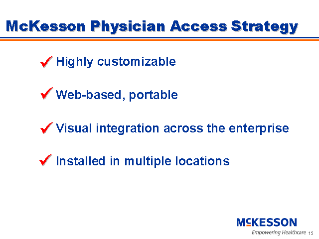 McKesson Physician Access Strategy