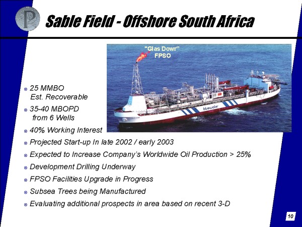 Sable Field - Offshore South Africa