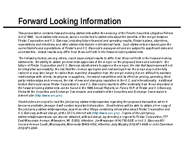 Forward Looking Information