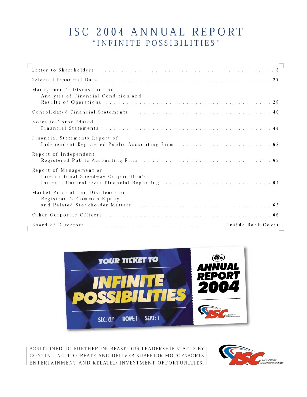 ISC Motorsports 2004 Annual Report