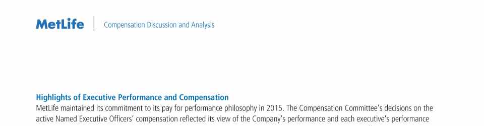 MetLife, Inc. 2016 Proxy Statement