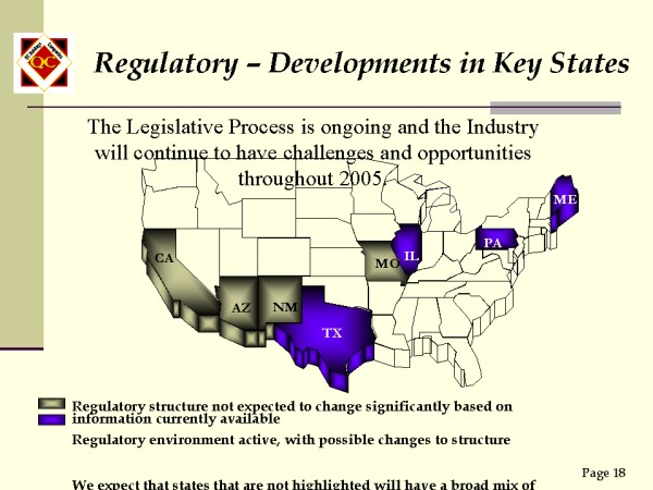 Regulatory – Developments in Key States