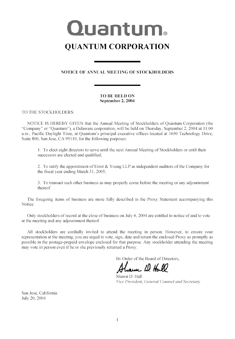 Notice of Proxy Statement, Form 10K