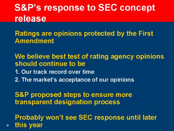 S&P’s response to SEC concept release