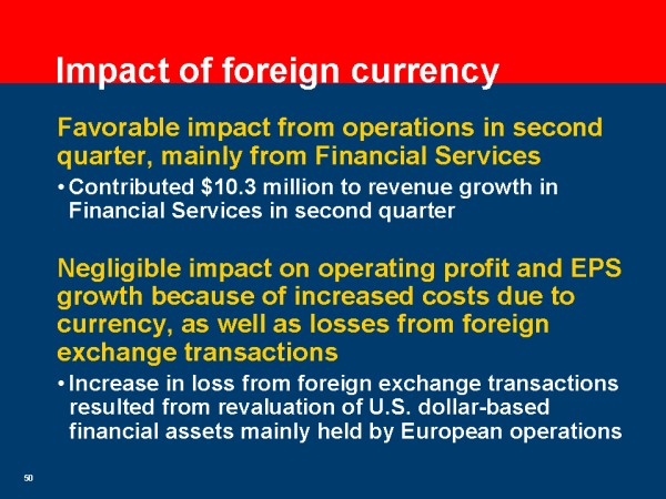 Impact of foreign currency